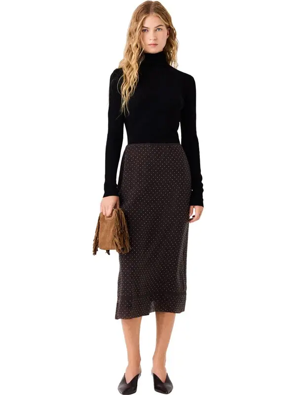 Maje Fitted Ribbed High-neck Sweater - Black