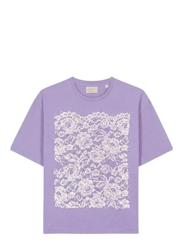 EFFEI Lumiere Tee With Lace Detail - Purple