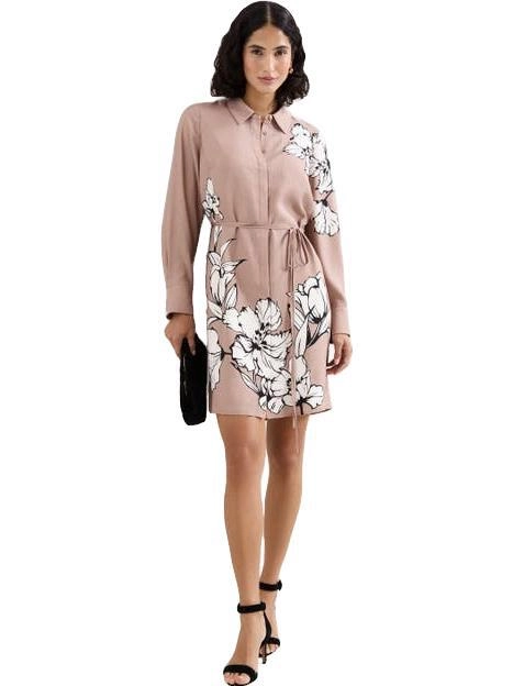 PHASE EIGHT Kendra Belted Floral Shirt Dress - Brown