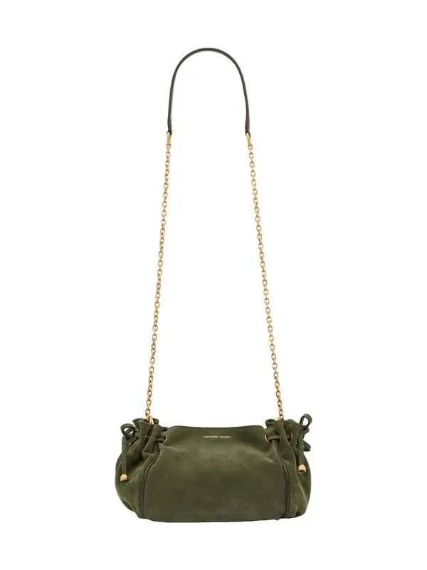 Gerard Darel Drawstring Chain Strap Crossbody Bag - Moos