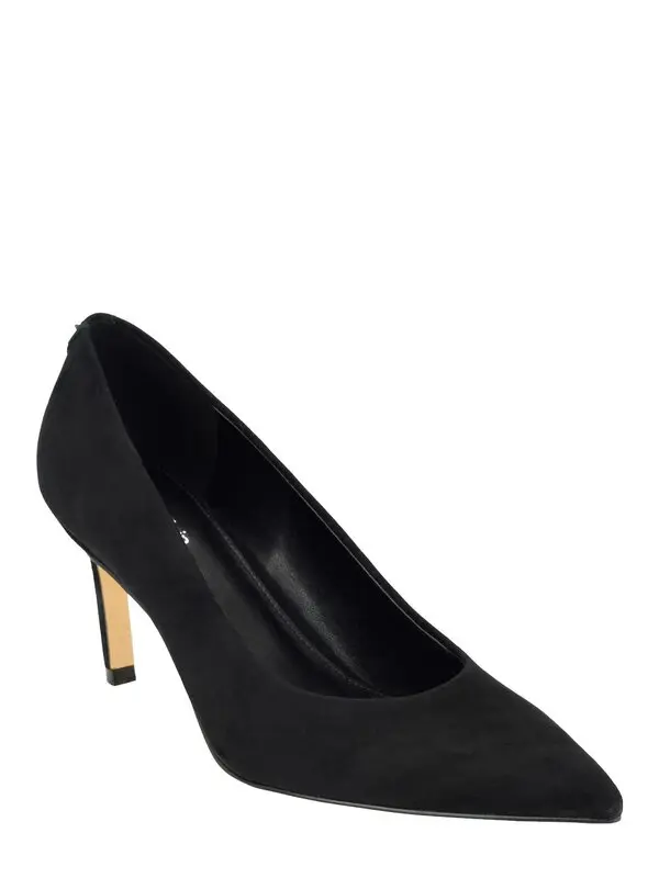 Calvin Klein Pointed Toe Stiletto Pumps - Black Suede