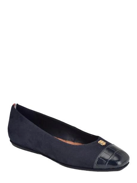 Tommy Hilfiger Bekim Flat With Croc Effect Cap Toe - Marine