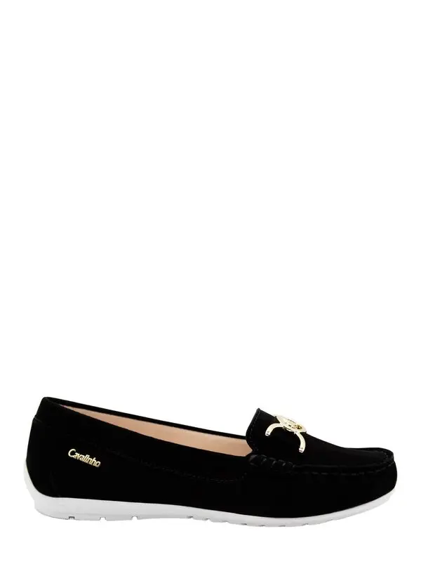 CAVALINHO Belle Suede Loafers With Horsebit Detail - Black
