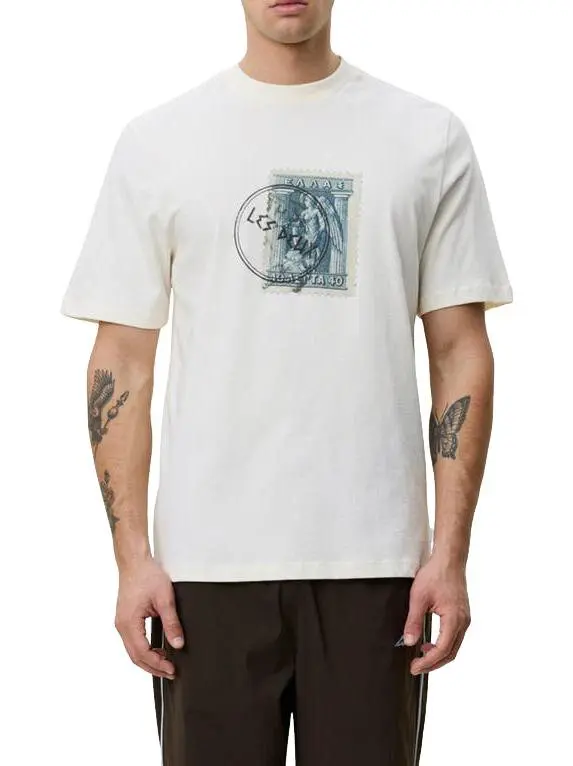 LES DEUX Stamp Graphic T-shirt - Light Ivory