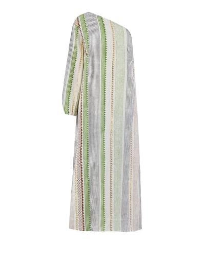 MER ST. BARTH Kelly Kaftan One-shoulder - Stripe Dobby