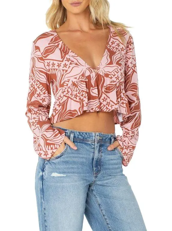 Roxy Night Sky Print Cropped Top - Chutney