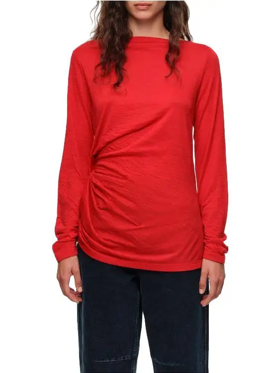Bimba Y Lola Wool Knot Detail T-shirt - Red