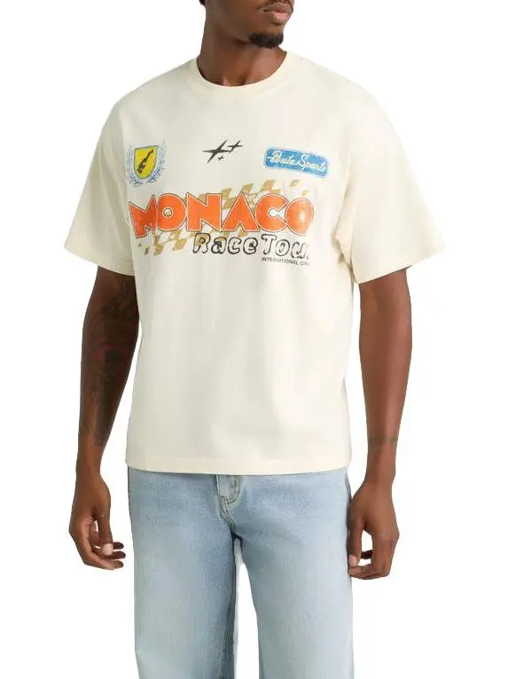 ID SUPPLY CO Nl Monaco Race Tour Graphic T-shirt - Cream