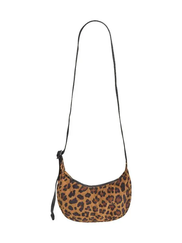 Baggu Small Recycled Nylon Crescent Crossbody Bag - Leopard