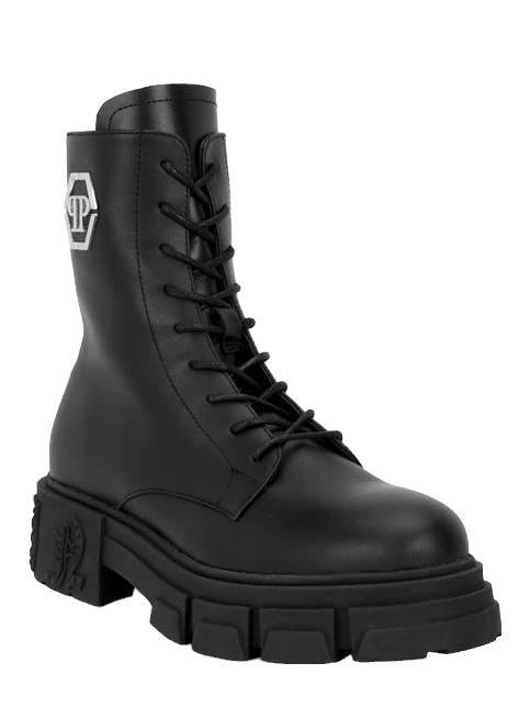 Philipp Plein Lace-up Gothic Combat Boots - Black