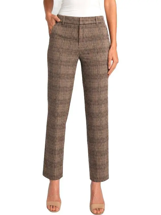 LIVERPOOL Kelsey Plaid Knit Trousers - Olive Multi