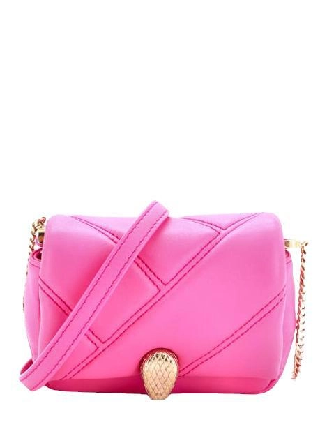 BVLGARI Serpenti Cabochon Shoulder Bag Diagonal Quilted Leather Micro - Pink