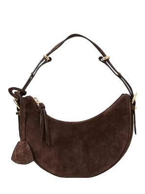 Bruno Magli Marta Crescent Shoulder Bag - Deep Brown Stud