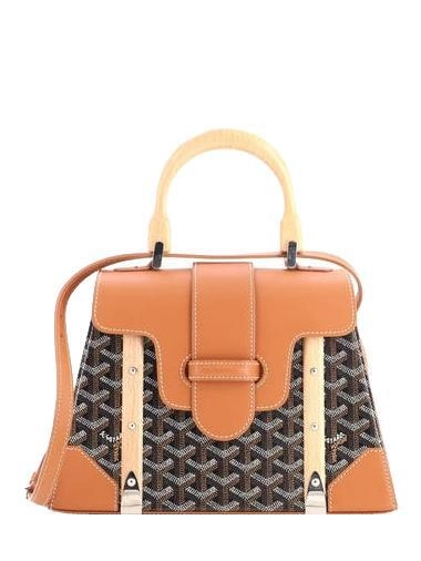 Goyard Saigon Top Handle Bag Coated Canvas With Leather Pm - Brown