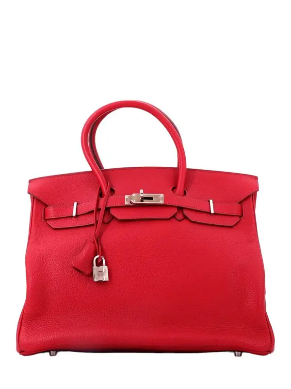 Hermès Birkin Handbag Vache Trekking With Palladium Hardware 35 - Red