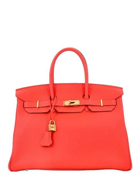 Hermès Birkin Handbag Orange Togo With Gold Hardware 35 - Red