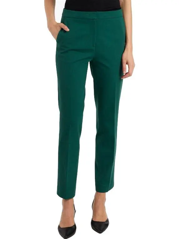 Santorelli Ranna Cropped Pants In Soft Stretch Crepe - Evergreen