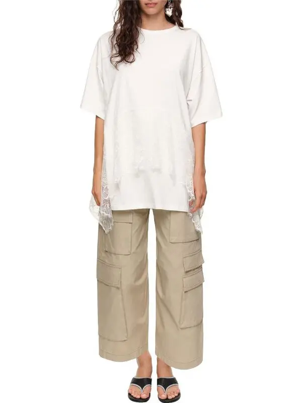 Bimba Y Lola Lace Ruffle T-shirt - White