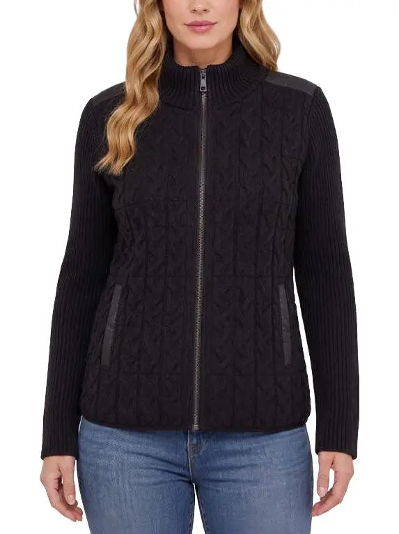 LIVERPOOL Mixed Media Jacket - Black