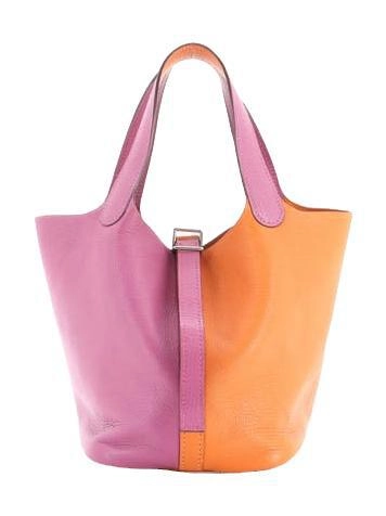 Hermès Casaque Picotin Lock Bag Clemence Pm - Orange