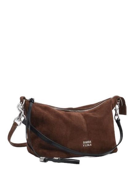 Bimba Y Lola Medium Suede Crossbody Bag - Coffee