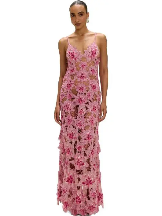 PatBO Amelia Embroidery Maxi Dress - Pink