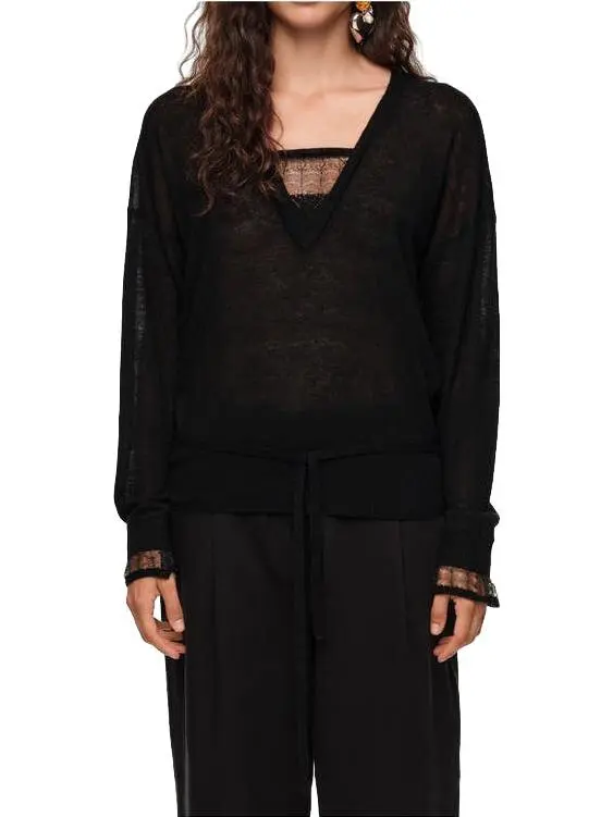 Bimba Y Lola V-neck Long Sweater - Black