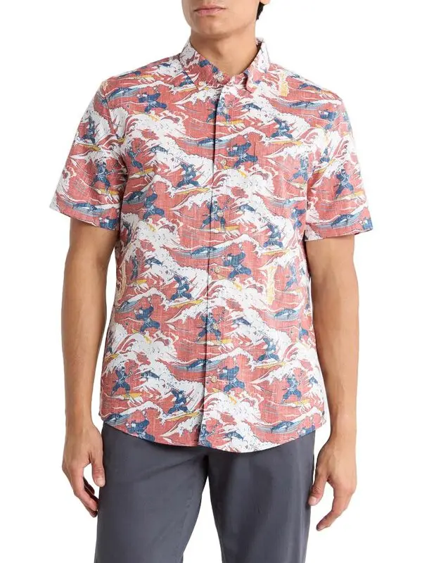 Reyn Spooner Surf Ninjas Button-down Shirt - Red
