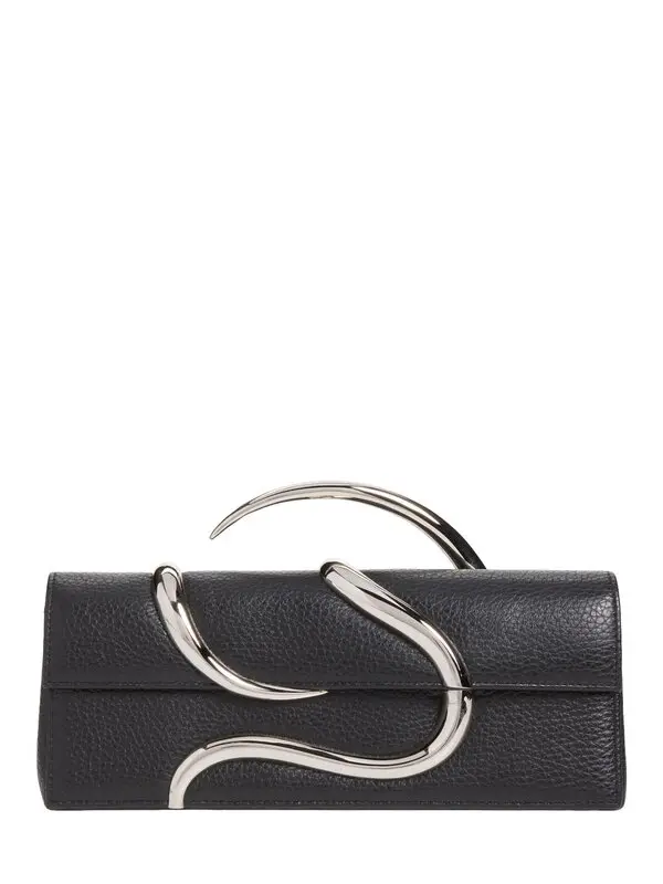 L’ALINGI L'alingi Aura Baguette Clutch With Sculptural Handle - Black