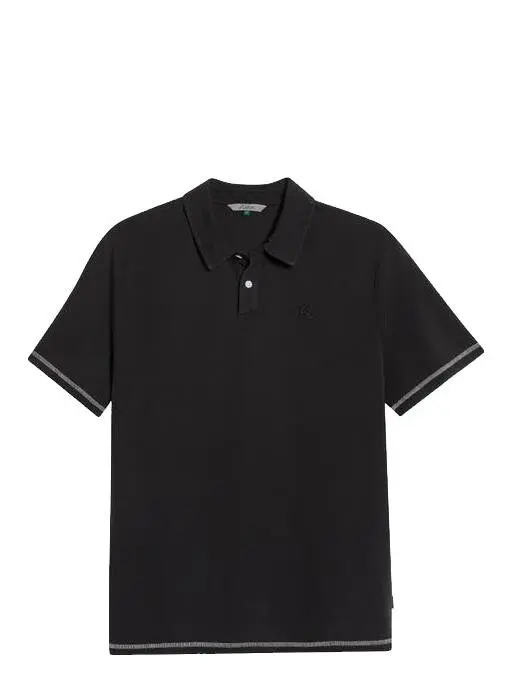 MALBON Fairway Overdye Cotton Golf Polo - Black