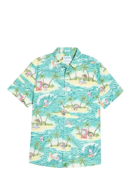 Reyn Spooner Aloha Doraemon Button-down Shirt - Teal