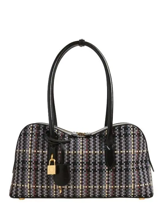 Stella McCartney Medium Ryder Woven Faux Leather Top Handle Bag - Multicolor Grey