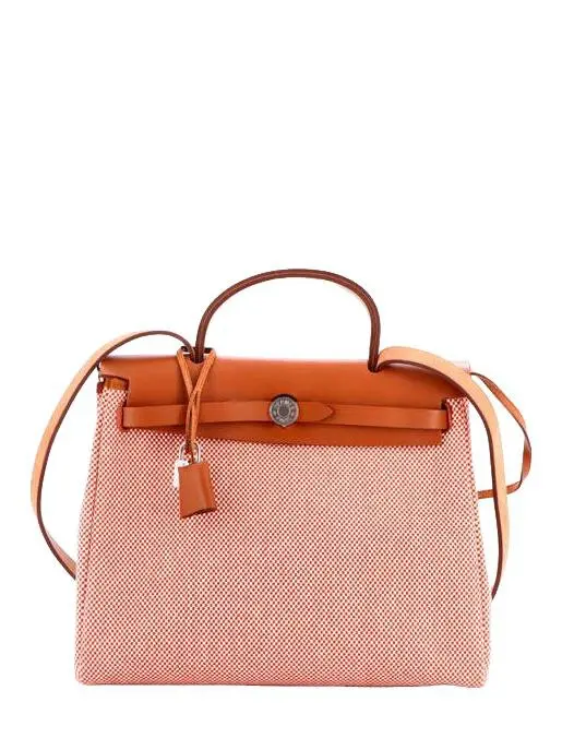 Hermès Herbag Zip Criss Viking Toile And Leather 31 - Red