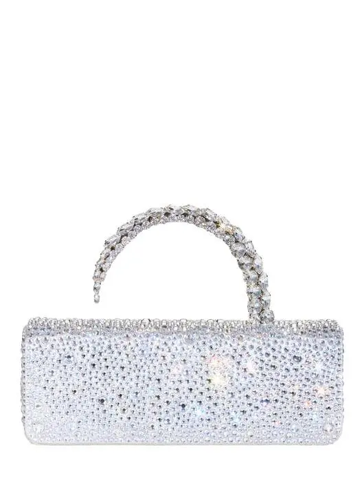 L’ALINGI Malika Crystal Embellished Clutch - Silver
