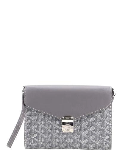 Goyard Chypre Wallet On Strap Coated Canvas With Leather - Grey