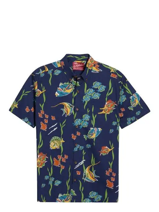 KAHALA Kahuna Bay Short Sleeve Button-down Shirt - Midnight