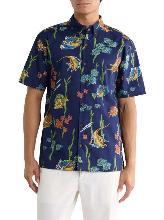 KAHALA Kahuna Bay Short Sleeve Button-down Shirt - Midnight