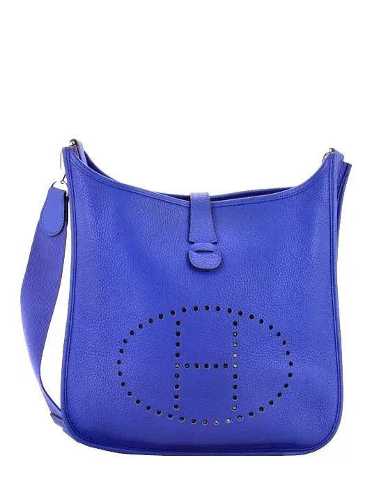 Hermès Evelyne Bag Gen Iii Clemence Gm - Blue