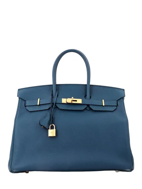Hermès Birkin Handbag Epsom With Gold Hardware 35 - Blue