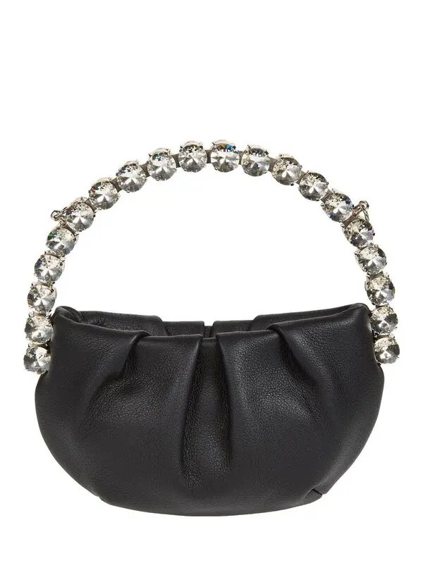 L’ALINGI L'alingi Micro Leather Eternity Clutch With Crystal Embellishments - Black