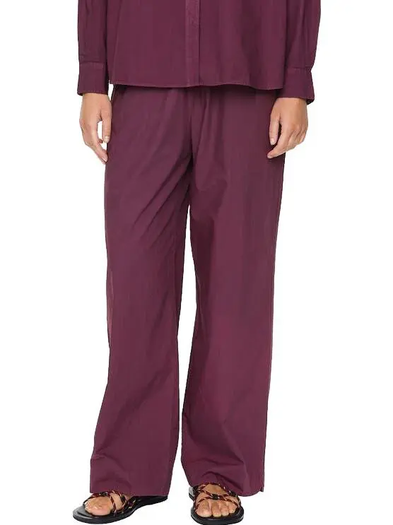 LMND Cotton Drawstring Pants - Cherry