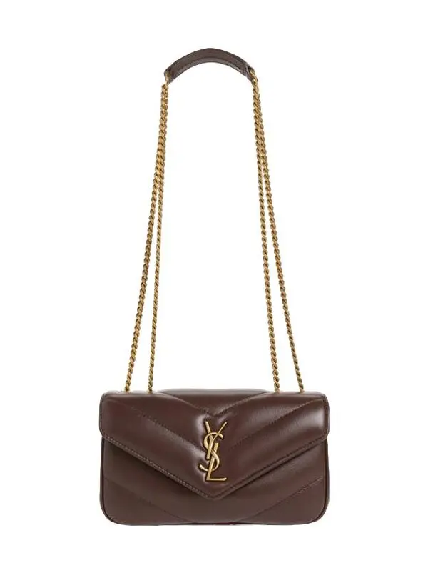 Saint Laurent Mini Loulou Quilted Leather Shoulder Bag - Deep Hickory