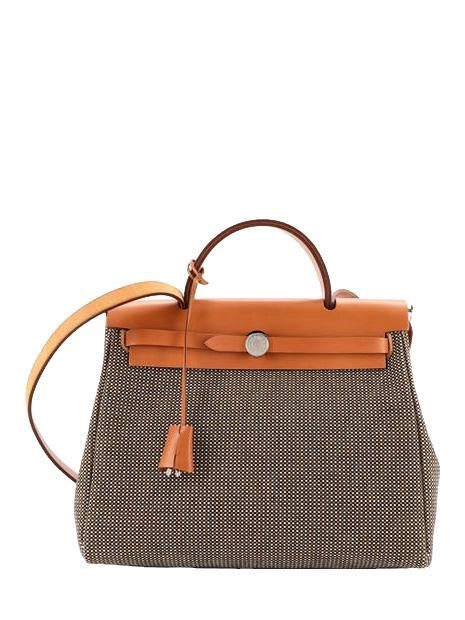 Hermès Herbag Zip Criss Viking Toile And Leather 31 - Black