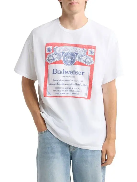 Junk Food Budweiser Graphic T-shirt - White