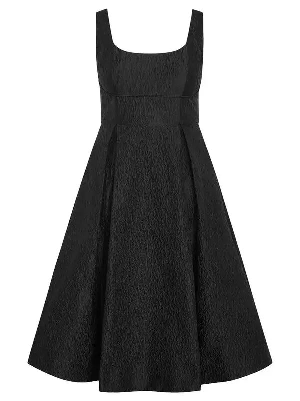 City Chic Estrella Square Neck Dress - Black