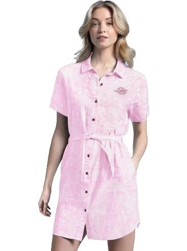 MARGARITAVILLE Miami Dolphins Palm Linen Dress - Pink