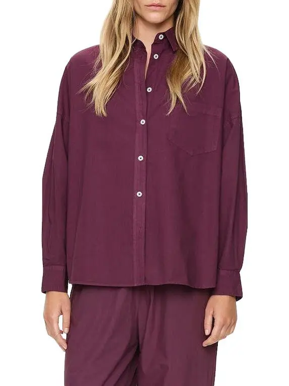 LMND Chiara Oversized Button-up Shirt - Cherry