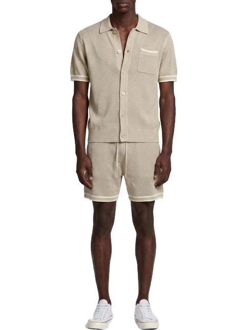 WALKER & HUNT Resort Knitted Shirt - Beige