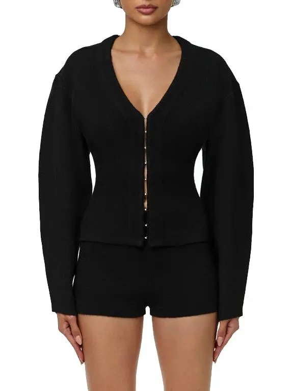 Naked Wardrobe V-neck Cardigan - Black