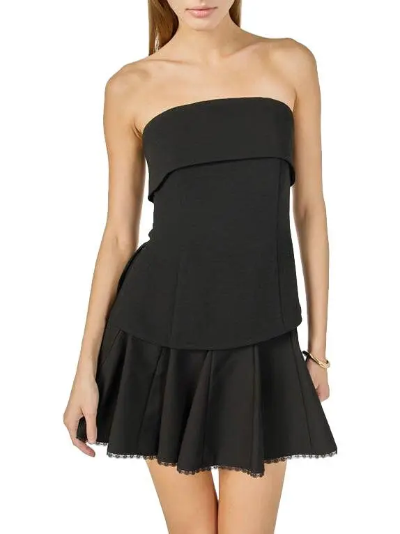Endless Rose Folded Strapless Tube Top - Black